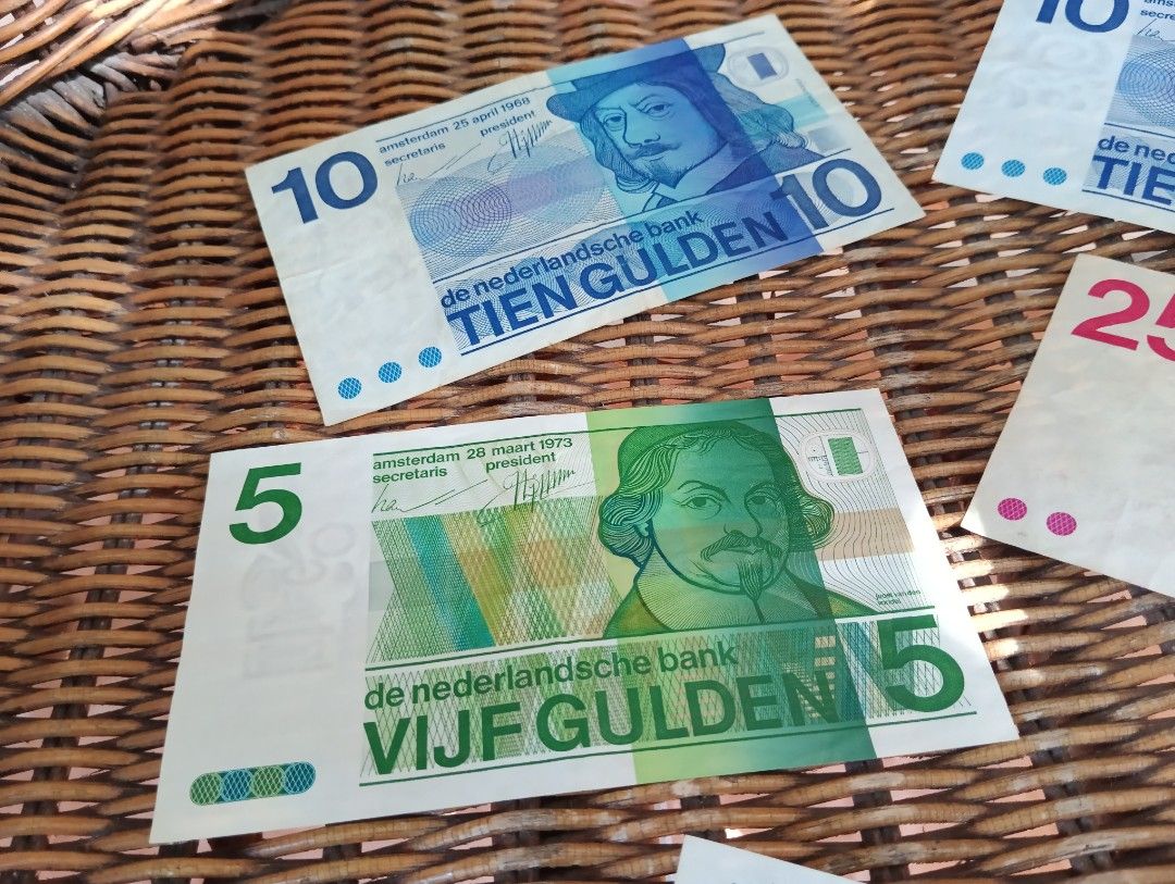 5 lembar uang Gulden Belanda Original, Antik, Uang Lama di Carousell