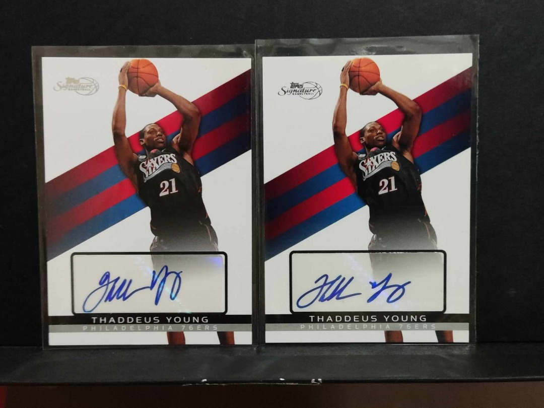 兩張 Thaddues Young NBA籃球簽名卡 Topps Signature Autograph cards 限量, 興趣及遊戲 ...