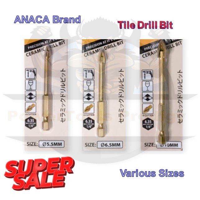 ANACA CERAMIC TILE DRILL BITS/ SAME AS BOSCH TILE DRILL BIT, Furniture & Home Living, Home ...