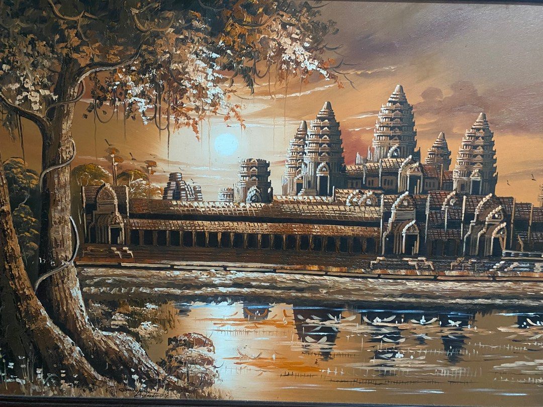 Angkor Wat Oil Painting, Furniture & Home Living, Home Decor, Frames ...