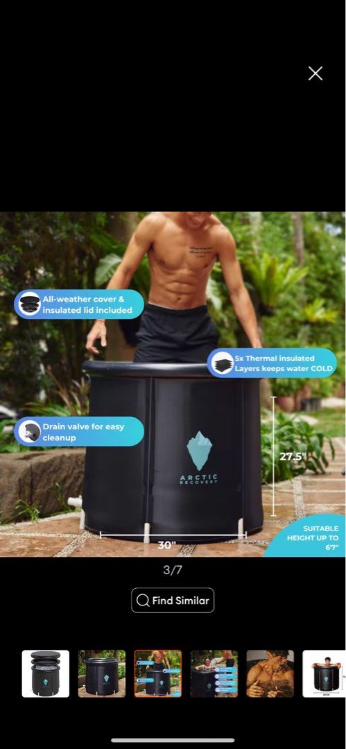 Arctic Recovery Cold Plunge Ice Bath Tub Collapsible and Portable ...