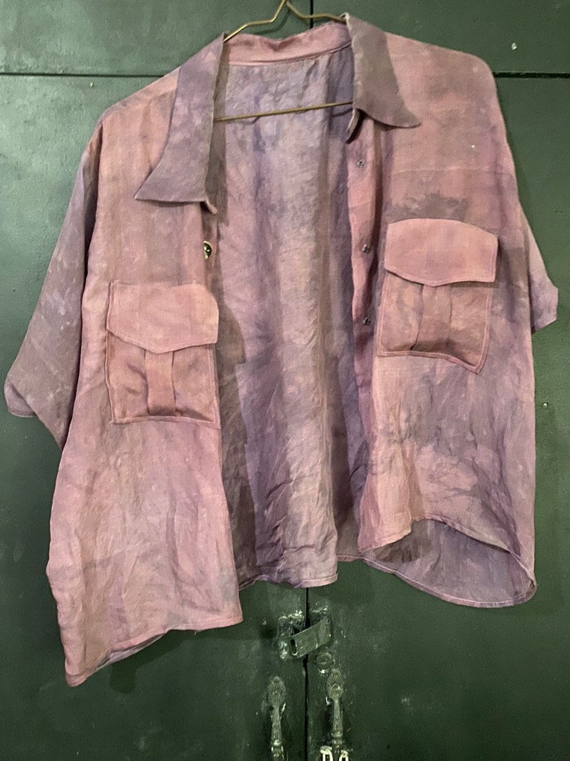 Barong crop top tie dyed, Women's Fashion, Tops, Blouses on Carousell