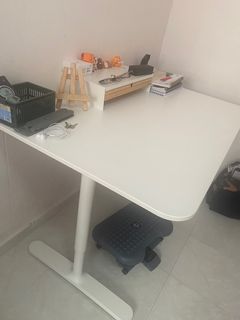 IKEA BEKANT Desk, white stained oak veneer/white, 160x80 cm, Furniture ...
