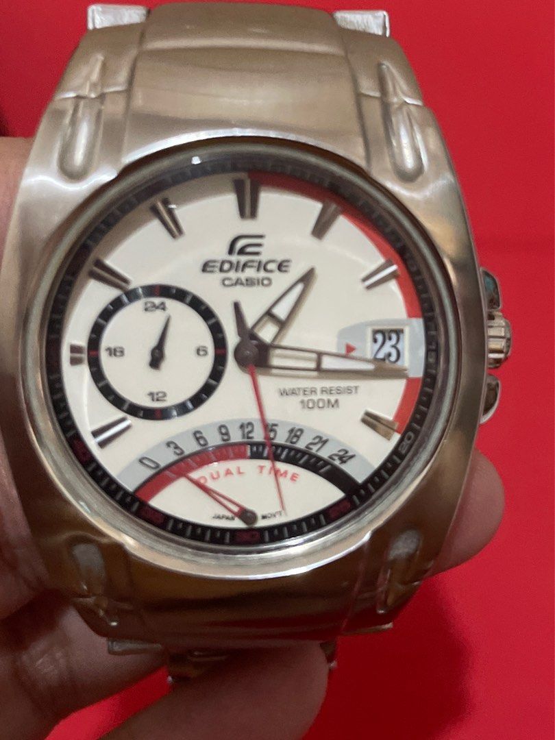 Casio edifice dual time, Fesyen Wanita, Jam Tangan di Carousell