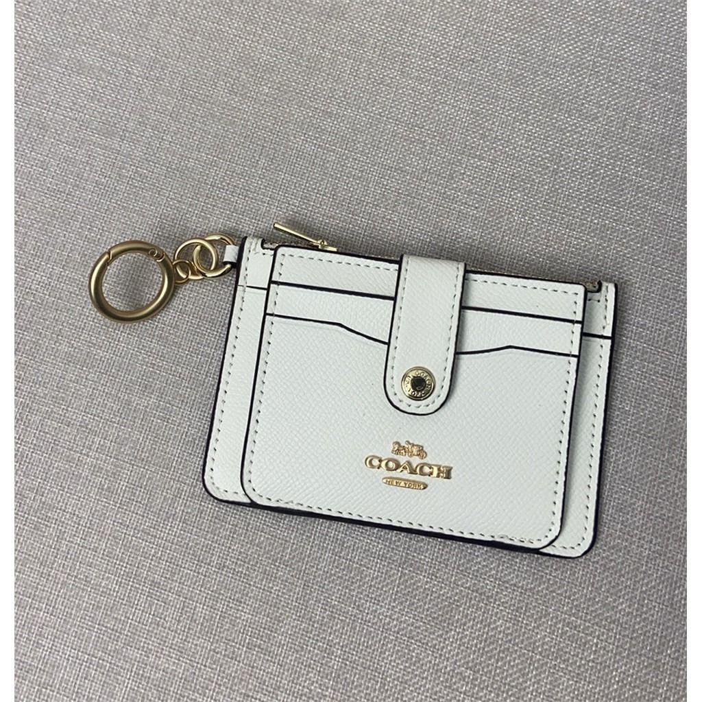 Coach Attachment Card Case In Signature Canvas, Crossgrain Leather ...