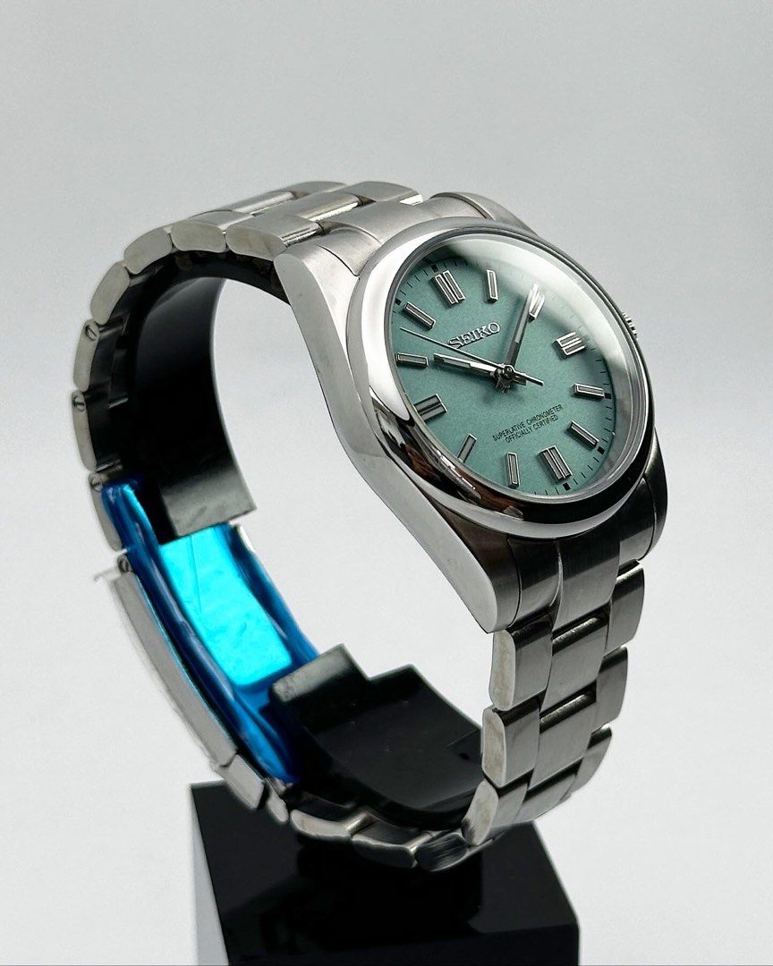 Custom Seiko Mod 36mm Turquoise Green Blue Oyster Perpetual Automatic ...