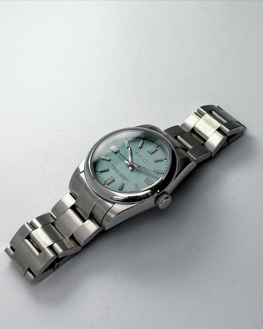 Custom Seiko Mod 36mm Turquoise Green Blue Oyster Perpetual Automatic ...