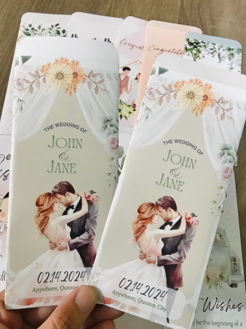CUSTOMIZED WEDDING MONEY ENVELOPE/ ANGPAO, Hobbies & Toys, Stationary ...