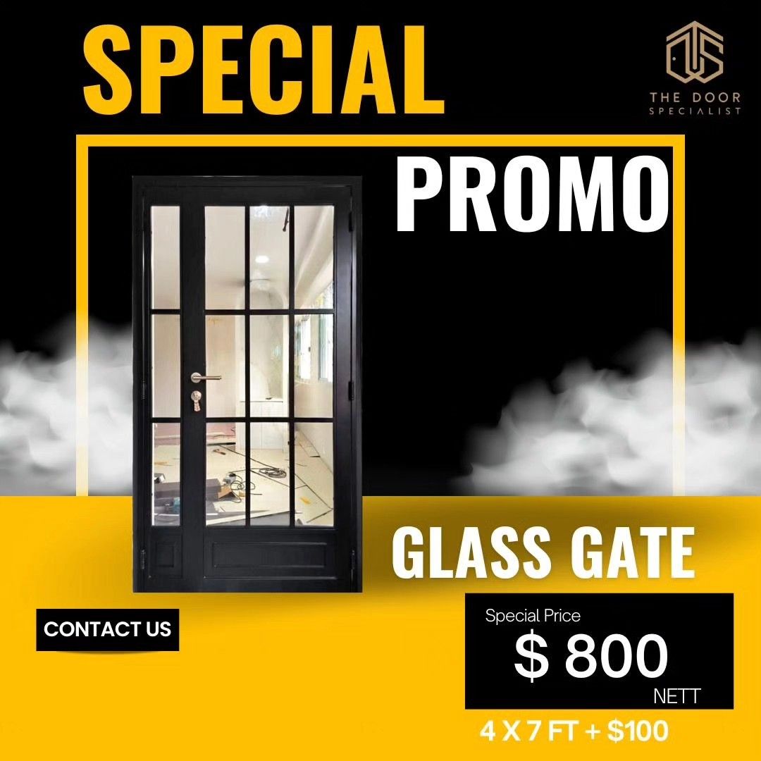 Glass gate/ HDB main door / Laminated Gate / HDB Gate / Bto Gate / Gate ...