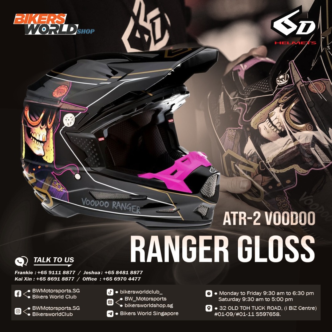 Helmets-6D helmets-ATR-2 Voodoo Ranger Gloss Black, Motorcycles ...
