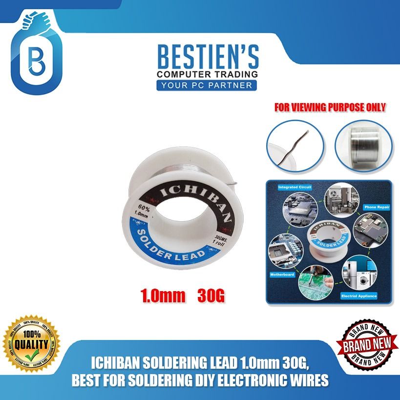 ICHIBAN SOLDERING LEAD 1.0mm 30G, BEST FOR SOLDERING DIY ELECTRONIC ...
