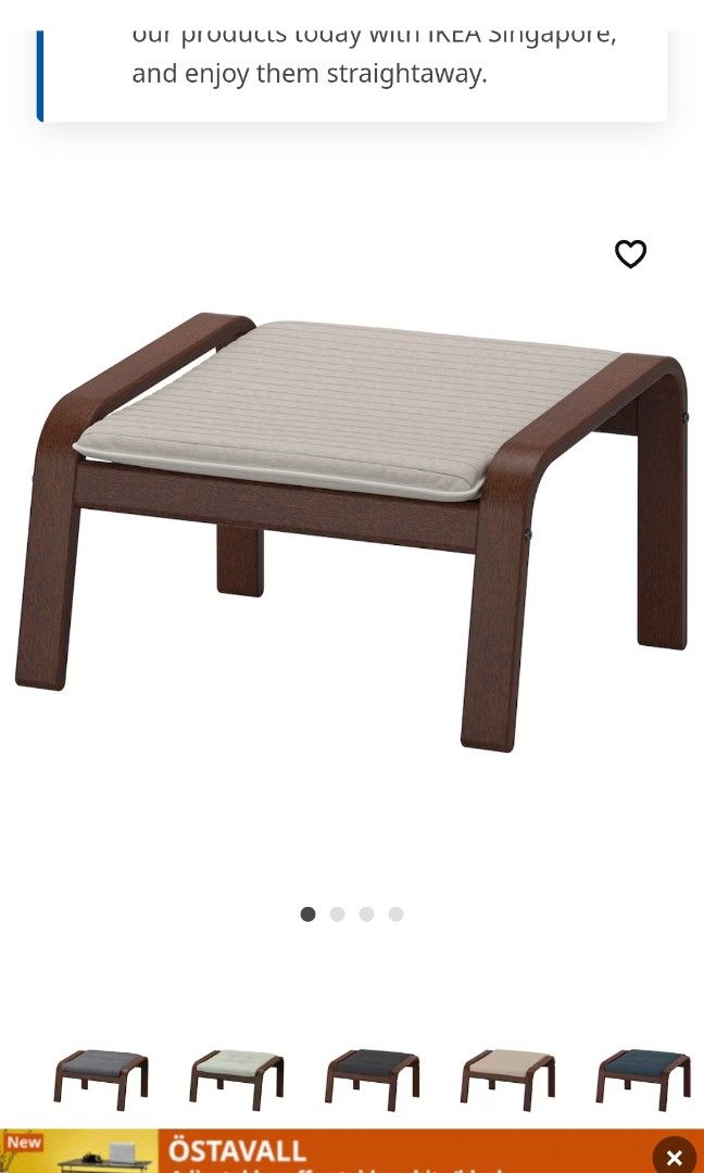 Ikea Poang Armrest Chair and leg rest, Furniture & Home Living ...