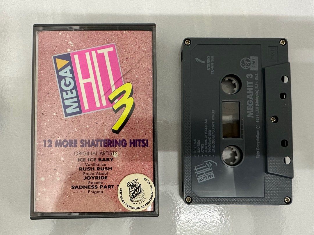 Mega hit 3 compilation kaset cassette vanilla ice roxette enigma guys ...