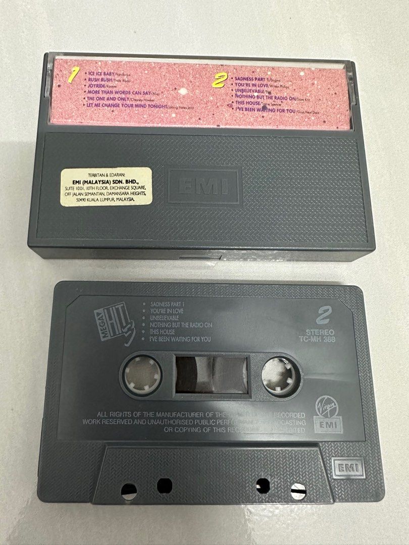 Mega hit 3 compilation kaset cassette vanilla ice roxette enigma guys ...