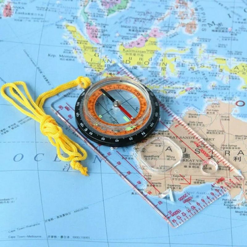 Multifunctional Compass Map Scale Outdoor Camping Map Ruler Compass ...