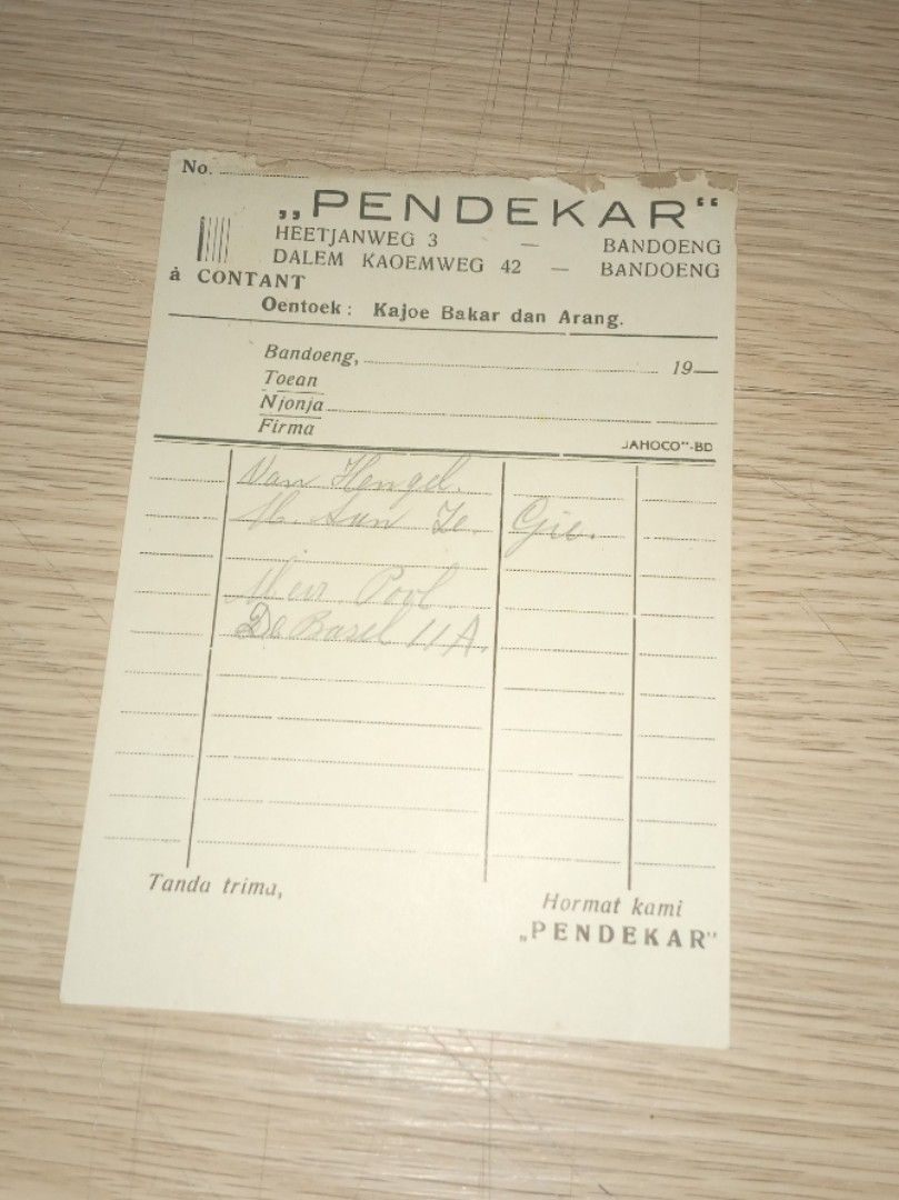 Nota Lawas Toko Pendekar, Antik, Pajangan di Carousell