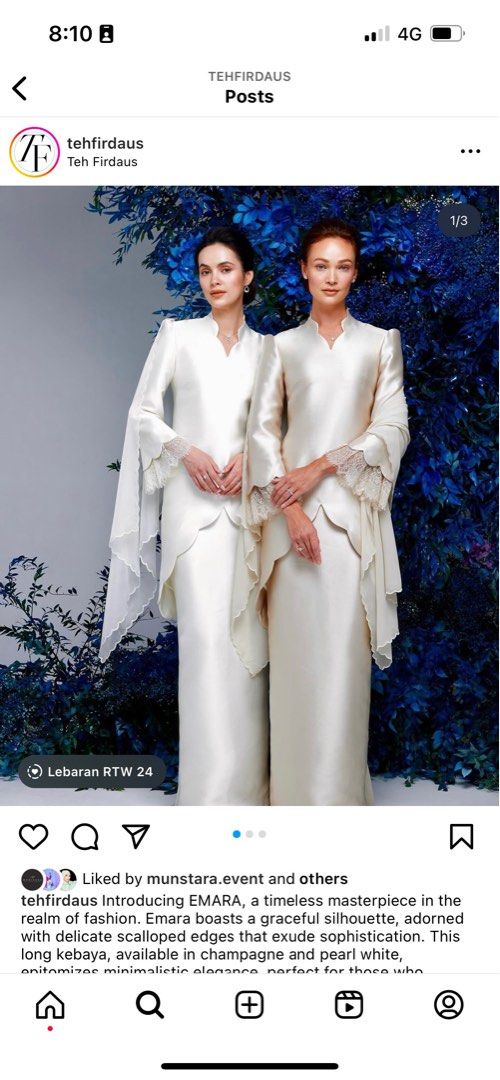 RTW Teh Firdaus Off White 2024, Women's Fashion, Muslimah Fashion, Baju ...