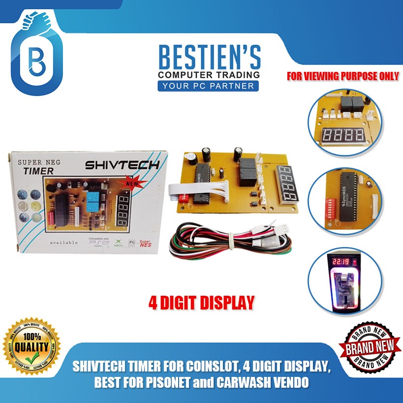 SHIVTECH TIMER FOR COINSLOT, 4 DIGIT DISPLAY, BEST FOR PISONET and ...