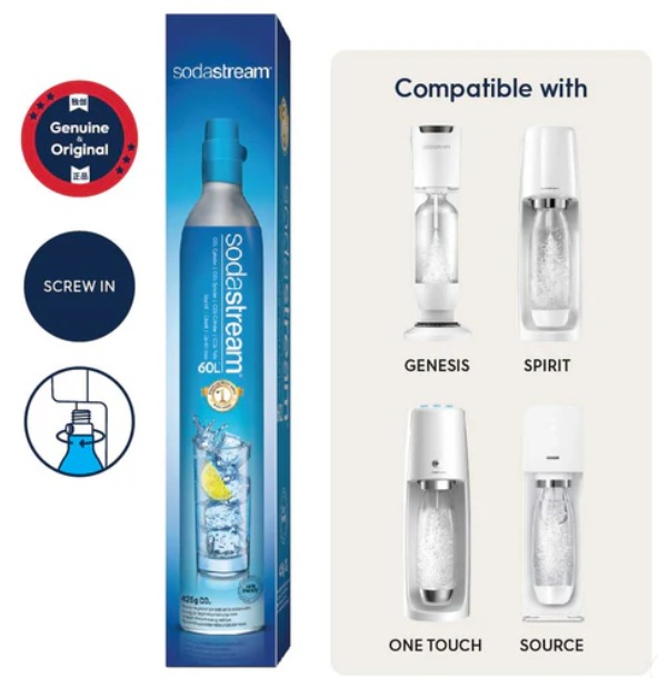 SodaStream Original Spare CO2 Gas Cylinder 60L (FULL), TV & Home ...