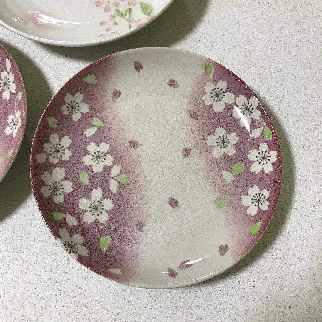 Stoneware Sakura Plates, Furniture & Home Living, Kitchenware ...
