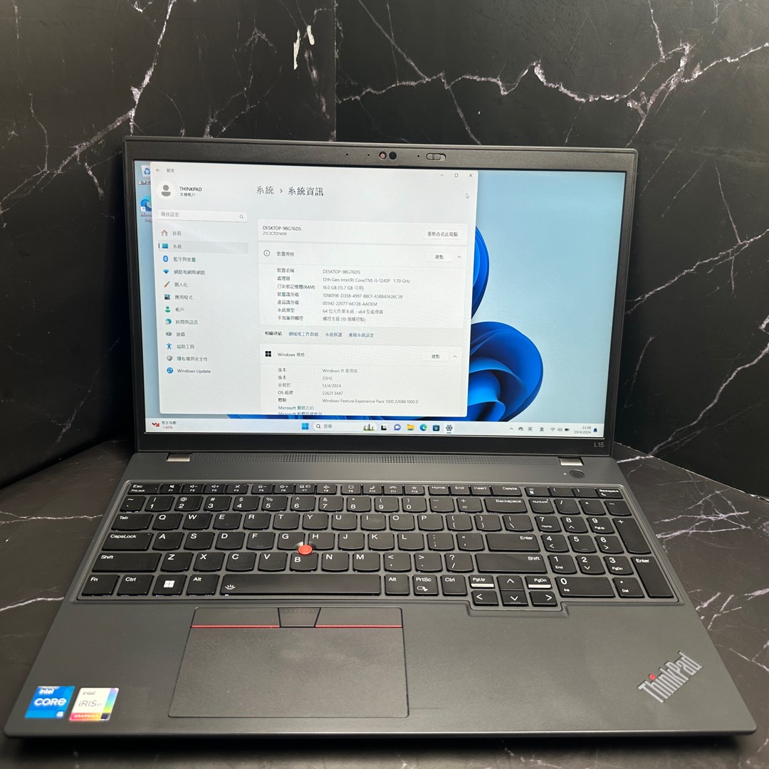 Thinkpad L15 Gen3 15吋高階觸控文書商務筆電/i5-1240P 12th Gen /16GB DDR4/1TB Nvme ...