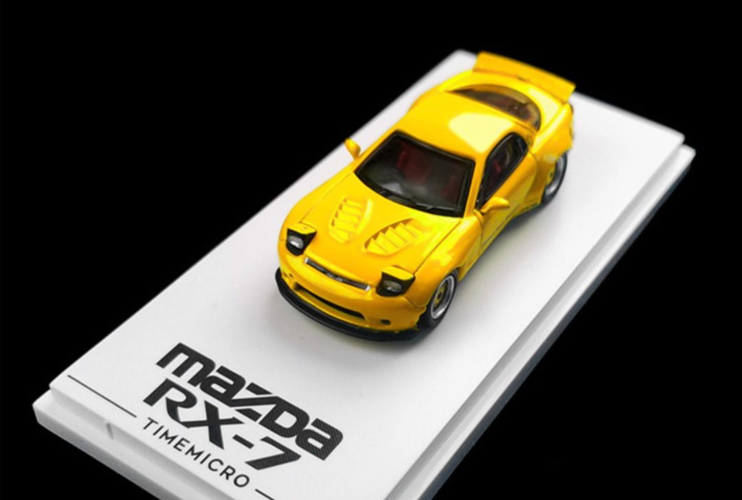 (全新未拆)1/64 Time Micro Mazda RX-7 RX7 Rocket Bunny (Yellow) Car Model ...