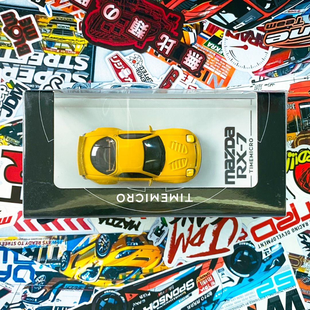 (全新未拆)1/64 Time Micro Mazda RX-7 RX7 Rocket Bunny (Yellow) Car Model ...