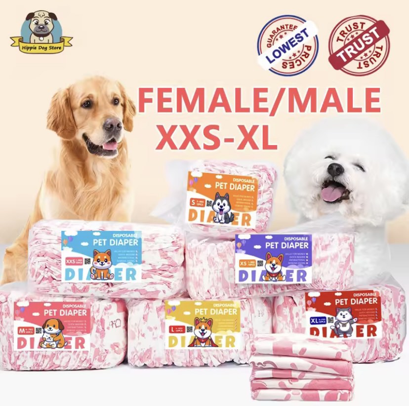 36pcs Pet Diapers Female Wrap Diapers Puppies Disposable Absorable and ...