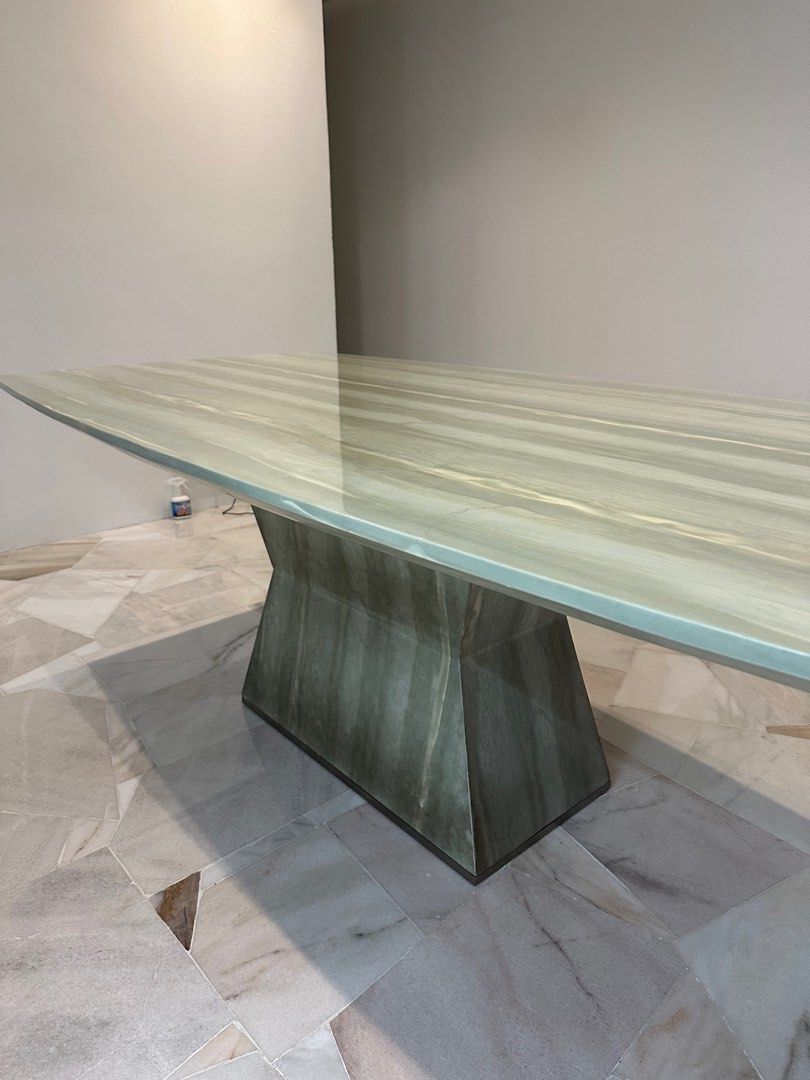 8 pax Dinner table Faux Marble Dining Table, Furniture & Home Living ...