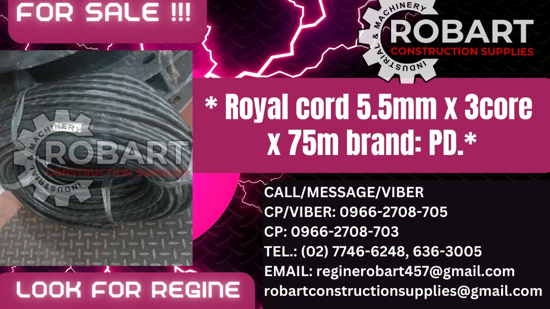 * Royal cord 5.5mm x 3core x 75m brand: PD.*, Commercial & Industrial ...