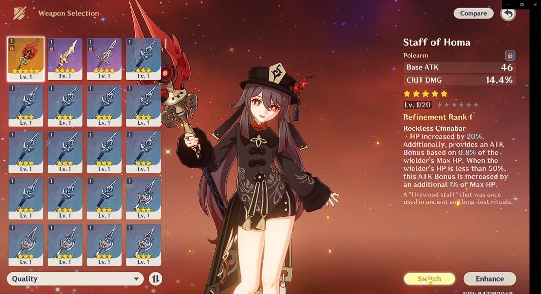 [ASIA]AR50/female/Hu Tao+Staff of Homa+39000Primogem+37intertwined+79 ...