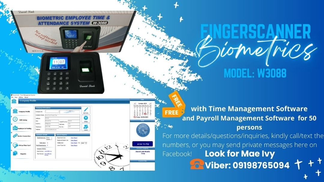 Biometrics/Bundy clock Time Recorder/Laminator/Face scanner/ Time Stamp ...