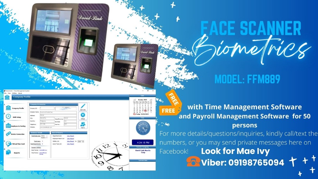 Biometrics/Bundy clock Time Recorder/Laminator/Face scanner/ Time Stamp ...