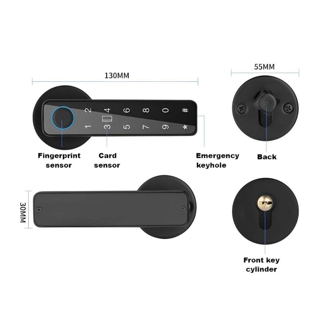 Falcon Smart Door Lock Remote Unlock Biometric Fingerprint Handle ...