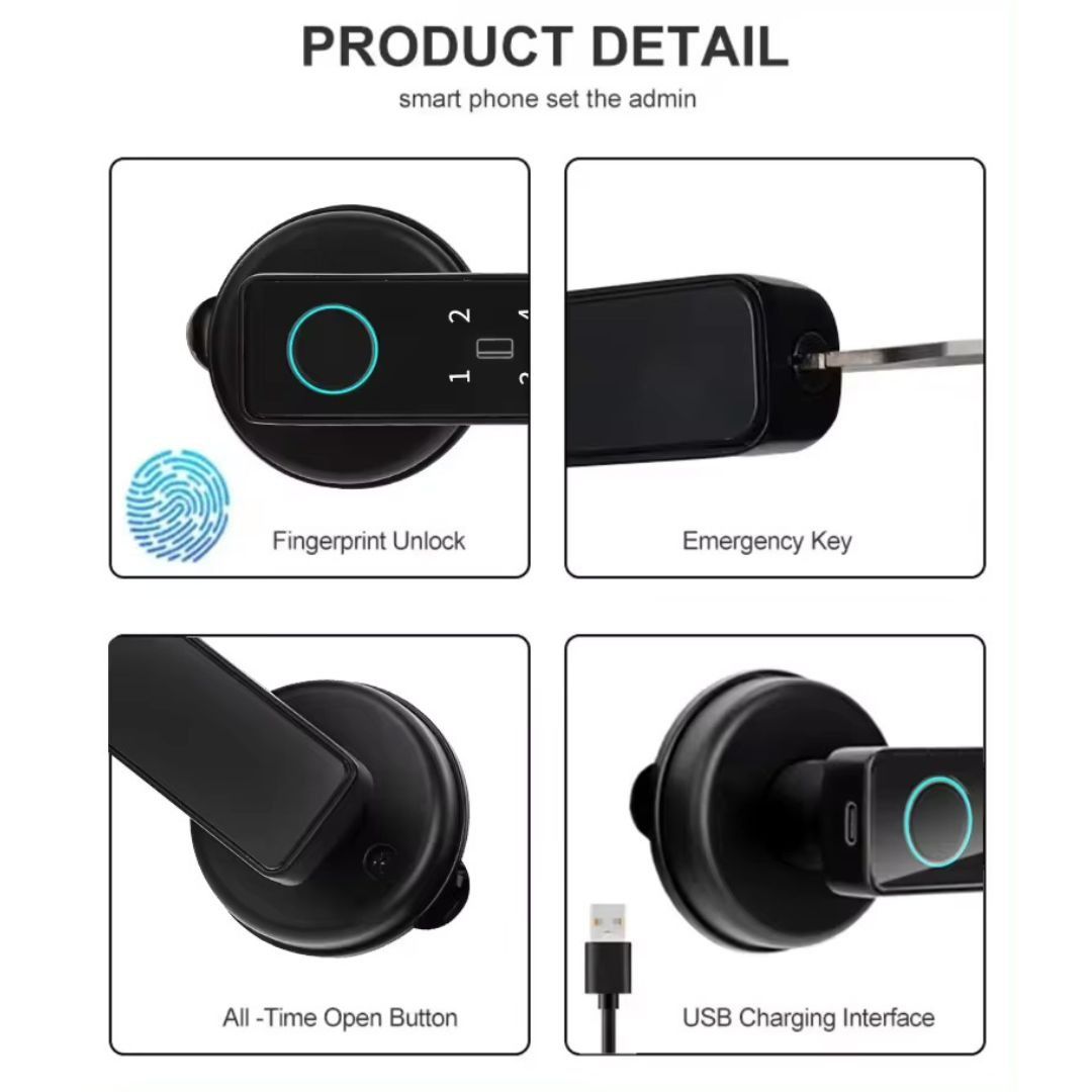 Falcon Smart Door Lock Remote Unlock Biometric Fingerprint Handle ...