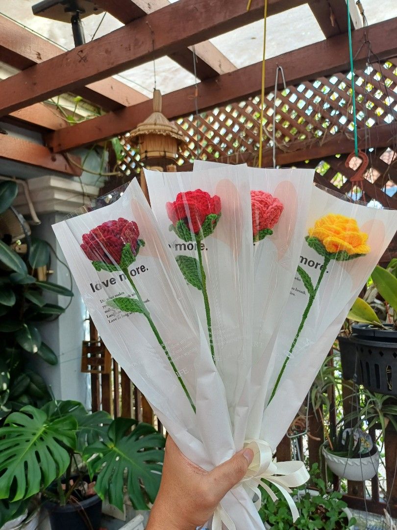 Flower Crochet Bunga Kait Sekuntum, Hobbies & Toys, Stationery & Craft ...