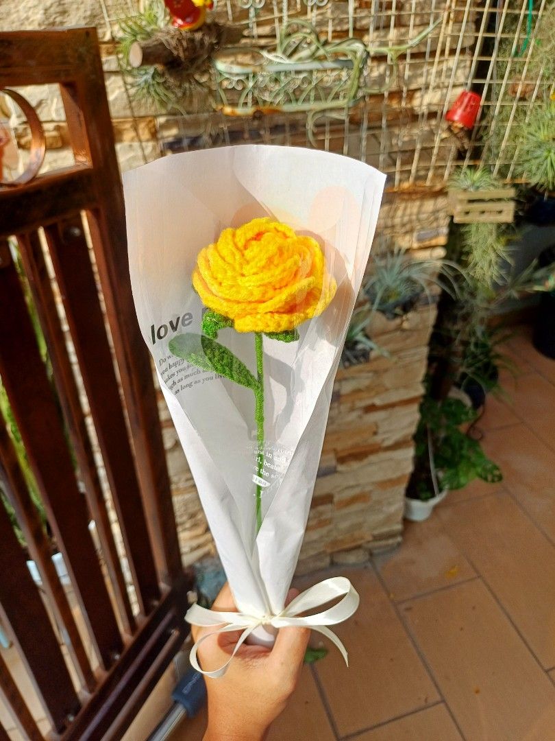 Flower Crochet Bunga Kait Sekuntum, Hobbies & Toys, Stationery & Craft ...
