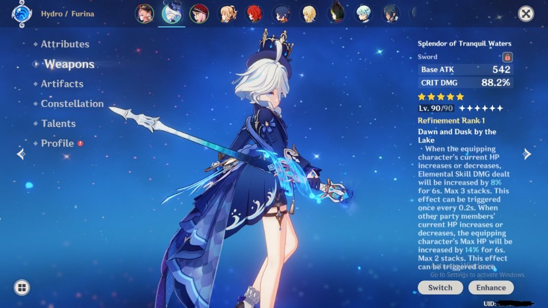 Furina C3 + Sig Genshin Impact Rush, Video Gaming, Video Games, Others ...