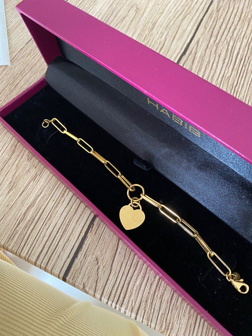 Habib paper clip oro graffetta sofeea gold emas 916 bracelet gelang ...