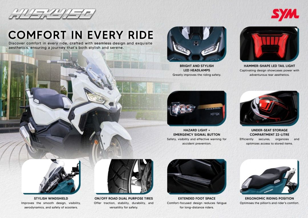 New Sym Husky 150 ABS READYSTOCK Muka0 ( Adv Nmax Xdv NVX ), Motorbikes ...