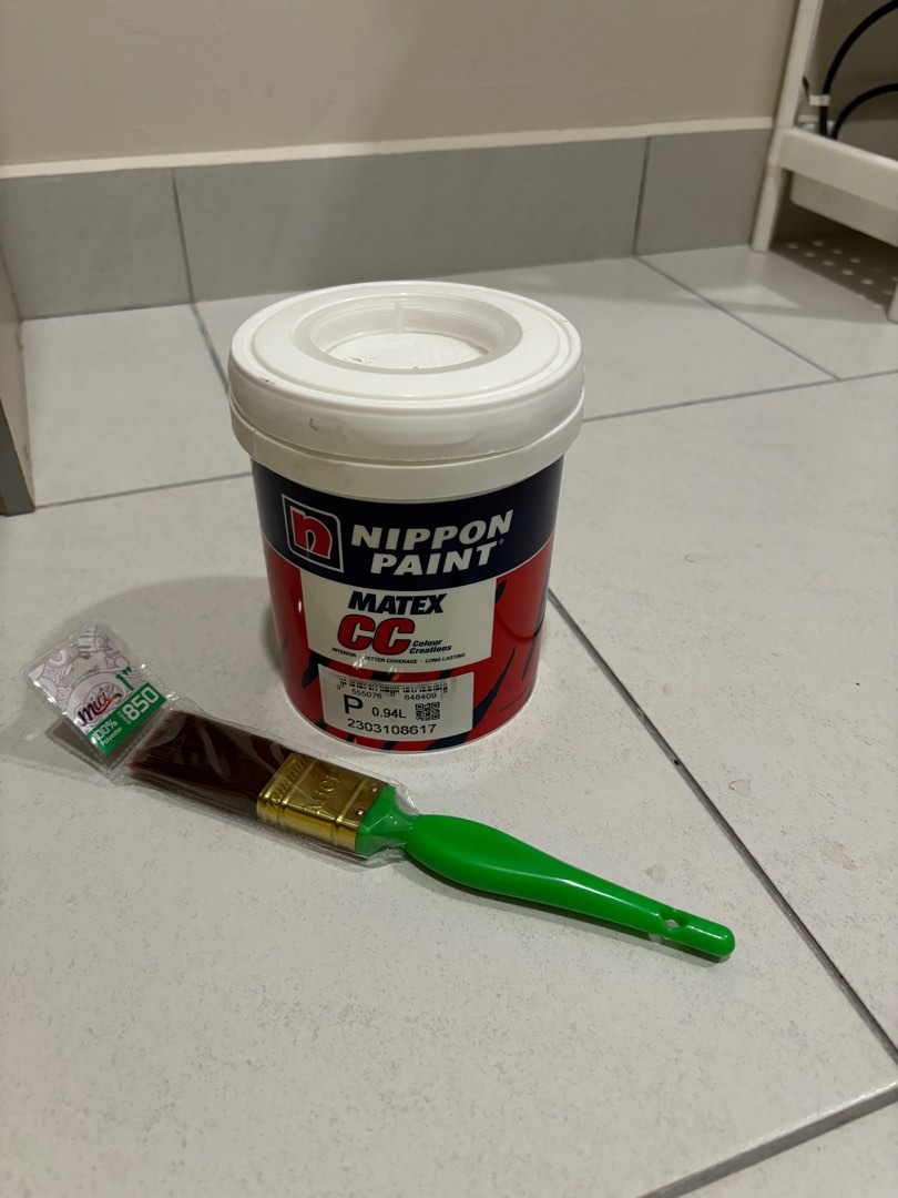 Nippon Paint Matex CC - 1L with Small Brush , Furniture & Home Living ...