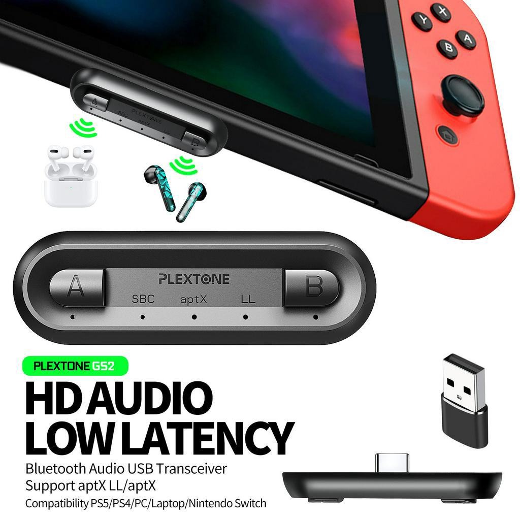 Plextone GS2 Bluetooth 5.0 adapter wireless HD audio transmitter USB ...