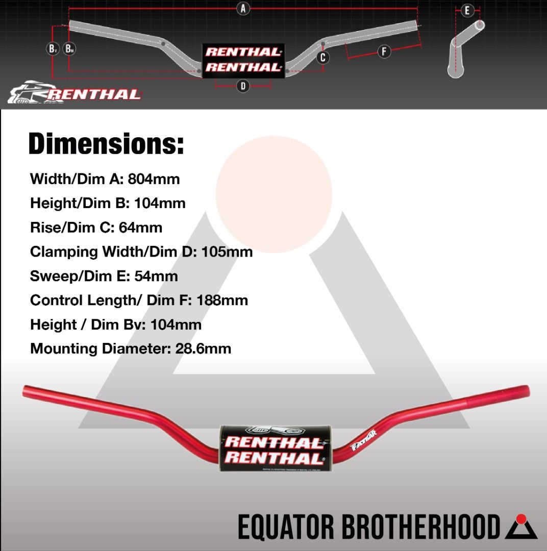 Renthal Fatbar Aluminium Handlebar[𝙍𝙀𝘼𝘿𝙔 𝙎𝙏𝙊𝘾𝙆-𝙋𝙍𝙄𝘾𝙀𝙎 𝙑𝘼𝙇𝙄𝘿 𝙏𝙄𝙇𝙇: END JUNE 2025], Motorcycles ...