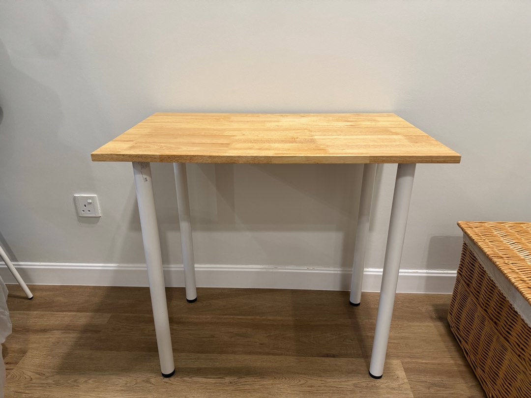 Rubberwood Table 80x50cm / 100x45cm with Ikea Adlis adjustable legs ...