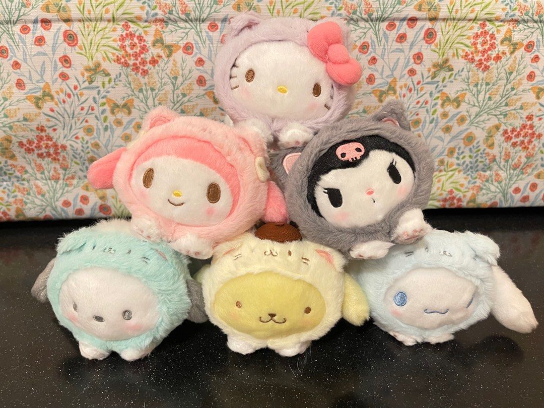 Sanrio Neko Neko Cat Plush Keychain (Hello Kitty, My Melody ...