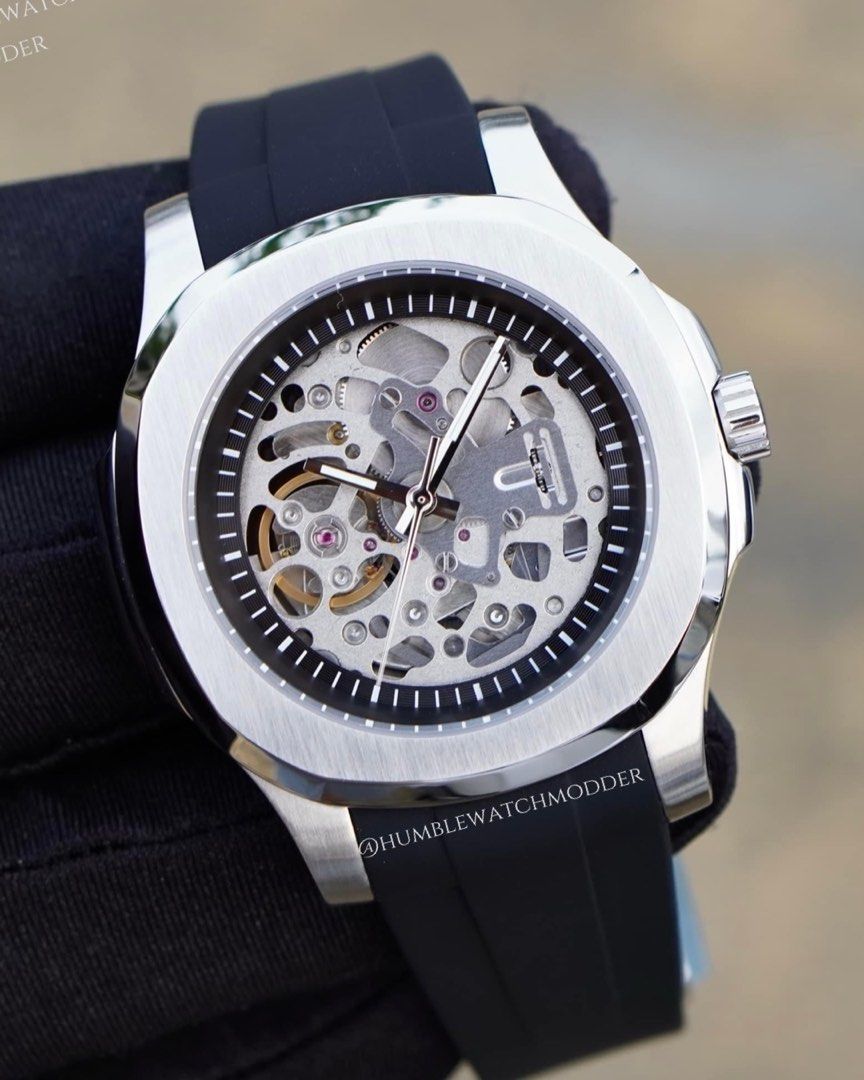 Seiko Nautilus Skeleton Mod, Luxury, Watches on Carousell