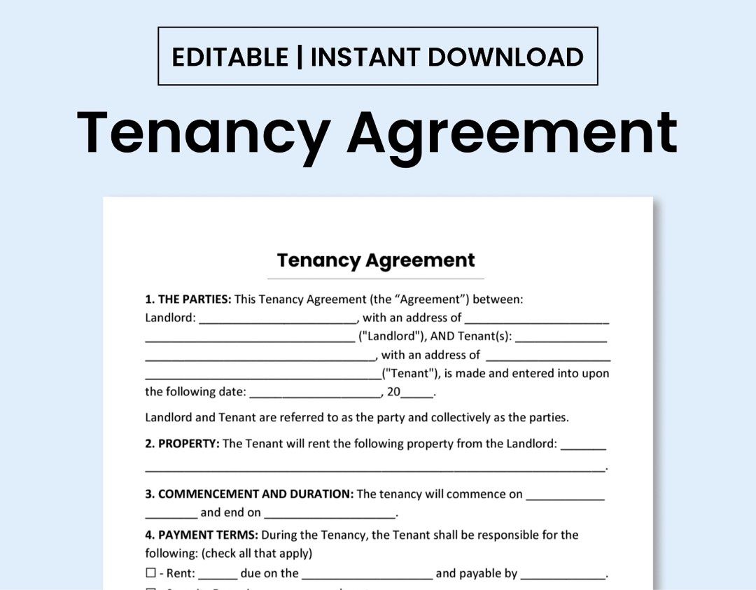 Tenancy Agreement Template, Everything Else, Others on Carousell