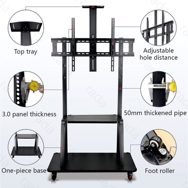 TV Stand Floor Stand Movable TV Rack Stand with Wheels Mobile TV Rack ...