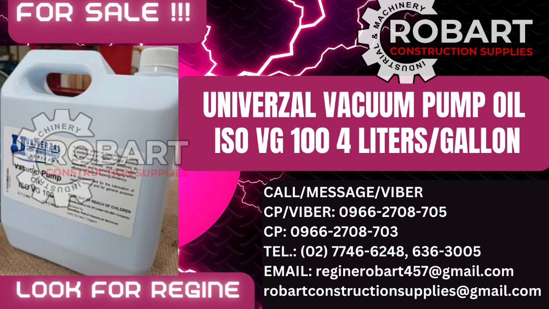 UNIVERZAL VACUUM PUMP OIL ISO VG 100 4 LITERS/GALLON, Commercial ...