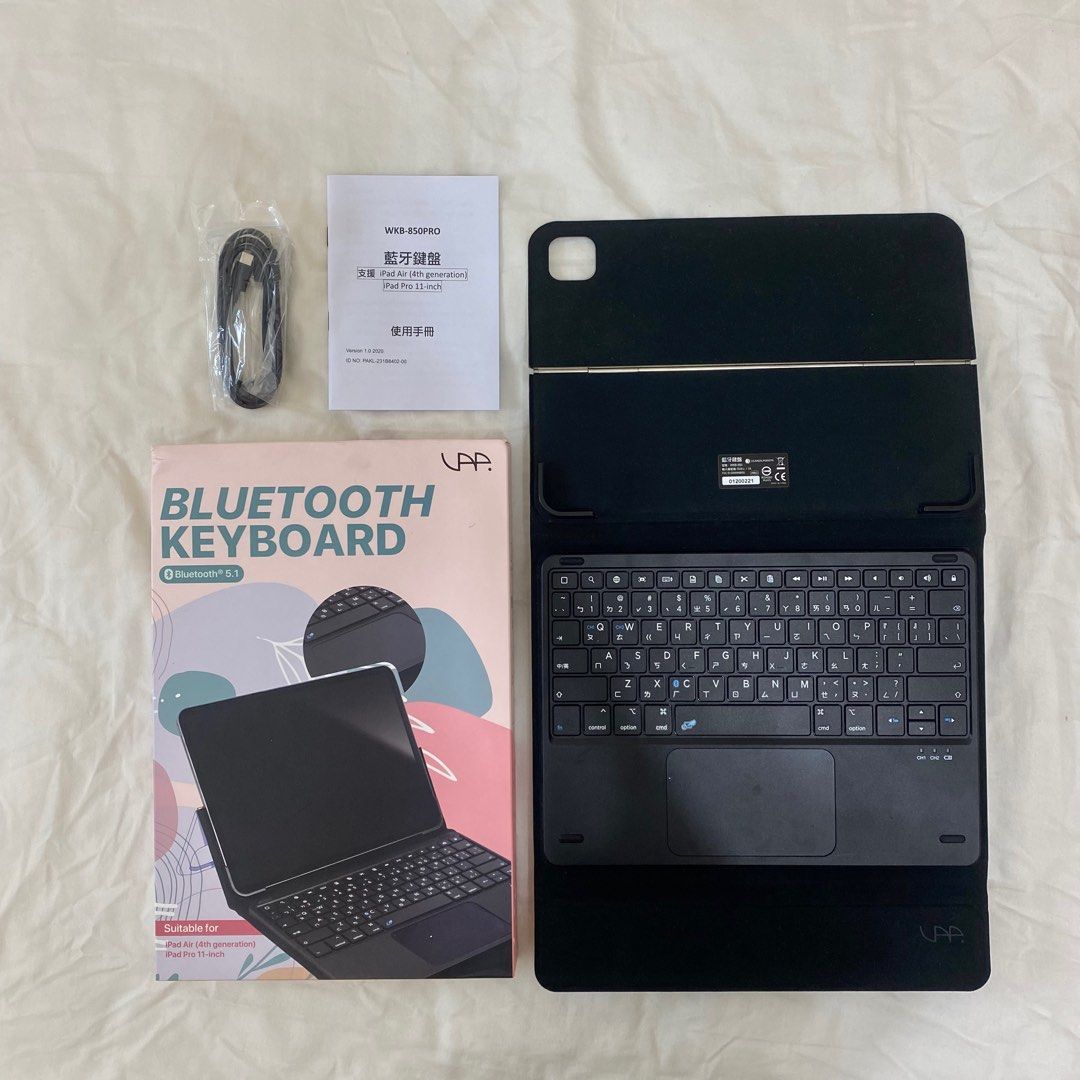 VAP 藍芽鍵盤 適用iPad Air 4、iPad Pro 11, 手機及配件, 電子周邊配件及產品, 其他電子周邊配件及產品在旋轉拍賣